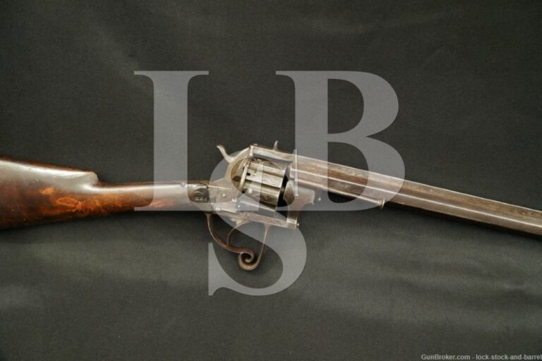 Belgian Double Action Revolving Rifle 12mm Pinfire 26.75″ 10 Shot ...