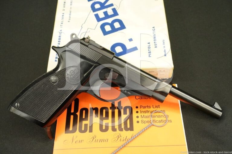 Beretta Model 100 / 74 7.65mm .32 ACP 6″ Semi-Auto Pistol & Box, 1971 C ...