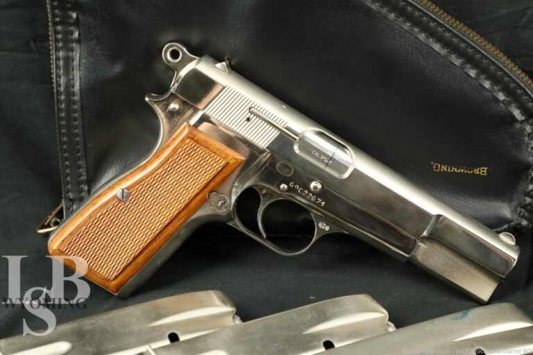 Browning Belgium FN Hi-Power 9mm Nickel 4.7” Semi-Auto Pistol MFD 1969 ...