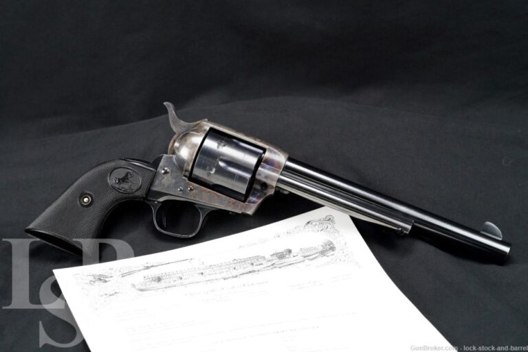 Colt 1st Gen Single Action Army SAA .38 WCF 7 1/2″ Revolver & Letter, C&R - LSB Auctions