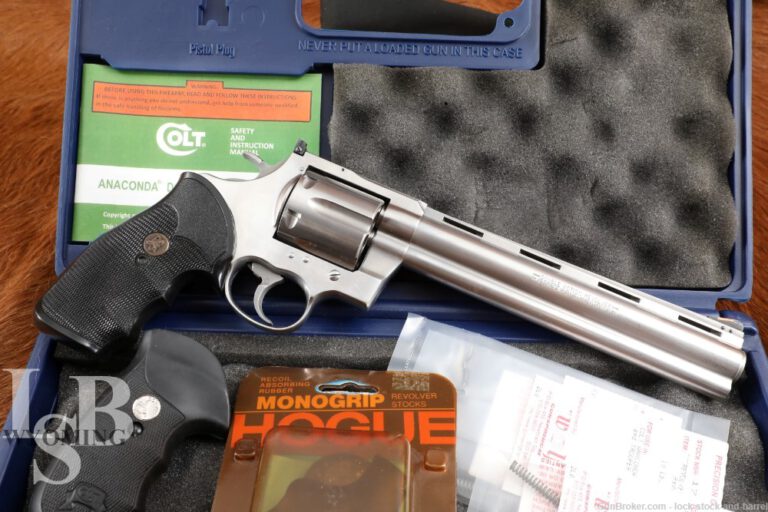 Colt Anaconda 8” Stainless .44 Mag Magnum Revolver w/ Blue Case Model ...