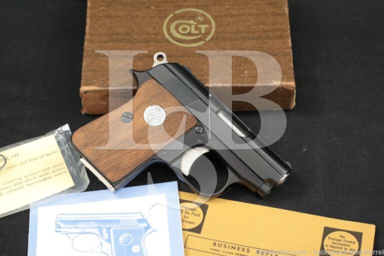 Colt Junior Model .25 ACP Semi-Automatic Pocket Pistol & Box MFD 1973 ...