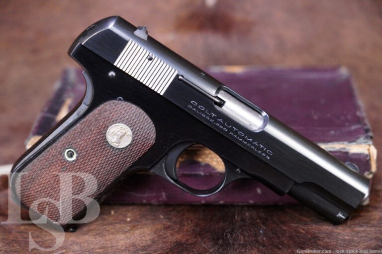Colt Mod 1908 Pocket Hammerless .380 ACP Semi-Auto Pistol 1936 C&R ...