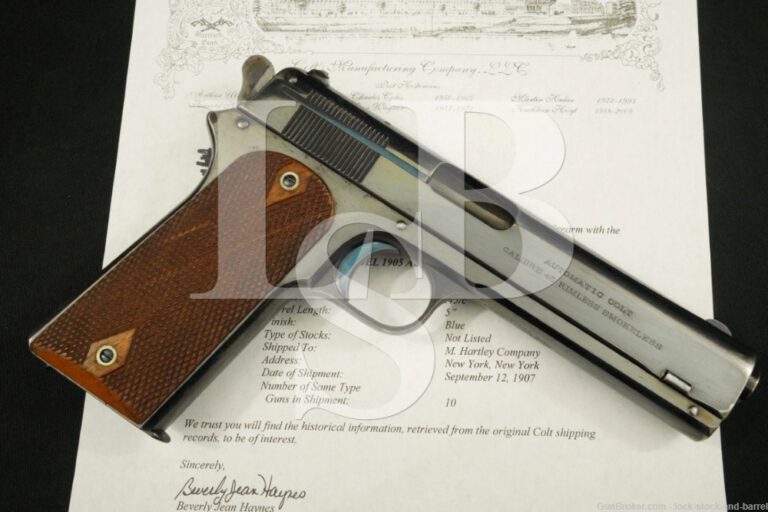 Colt Model 1905 The First .45 ACP Pre-1911 Semi-Auto Pistol, MFD 1907 C ...