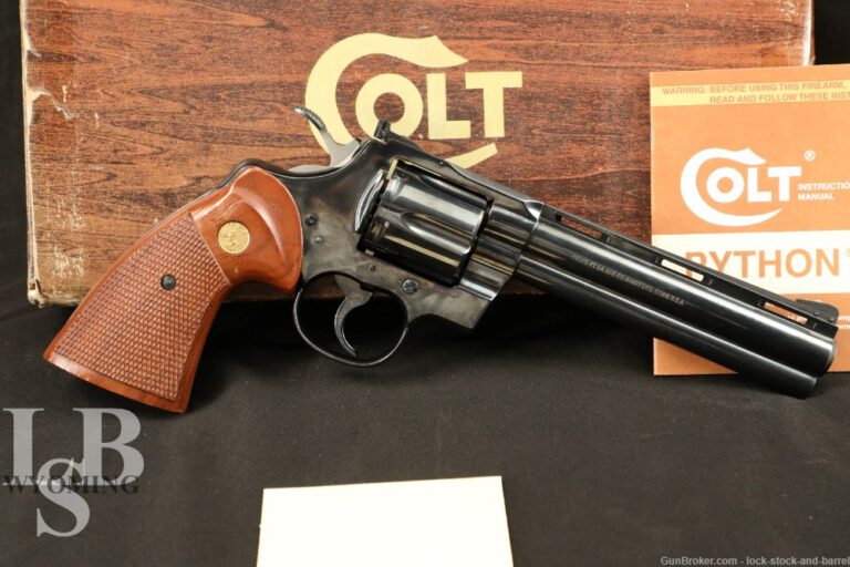 Colt Python Model I3660 Blue 6″ .357 Magnum SA/DA Revolver, 1979 - LSB Auctions