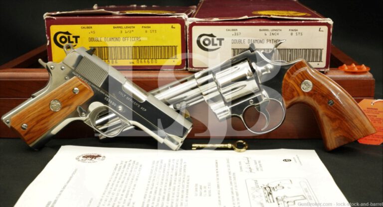 666/1000 Colt Python Officers ACP Double Diamond 150th Anniversary Box ...