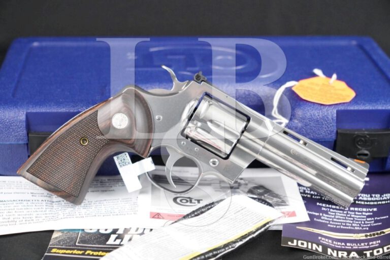 Colt Python PYTHON-SP4WTS 4.25″ Stainless .357 Magnum Revolver, 2020 ...