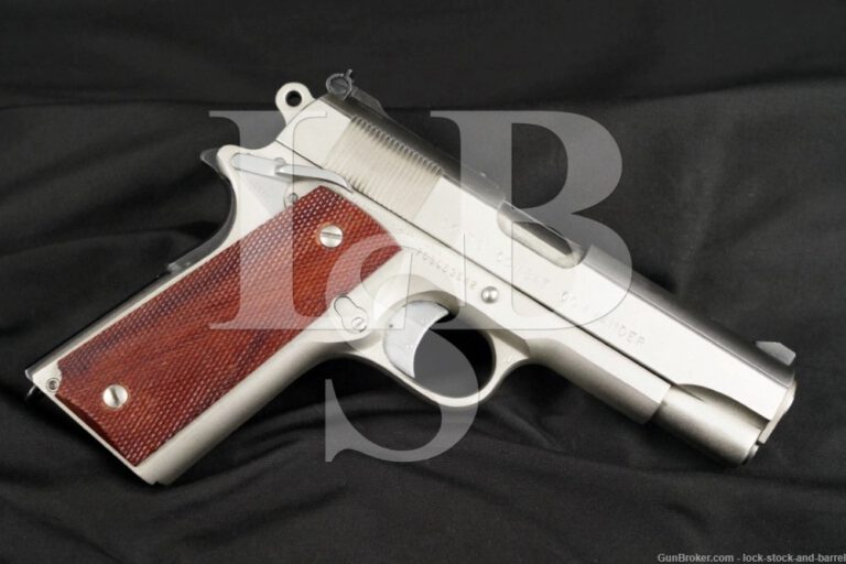 Custom Colt Combat Commander 1911 Nickel .45 ACP Semi-Automatic Pistol ...