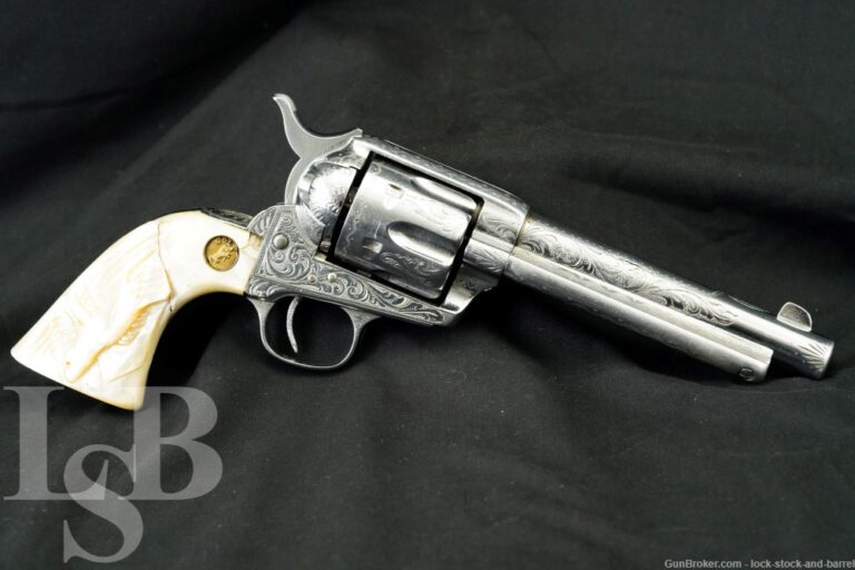 Custom Engraved Colt Single Action Army SAA .45 Revolver, 1886 Antique - LSB Auctions