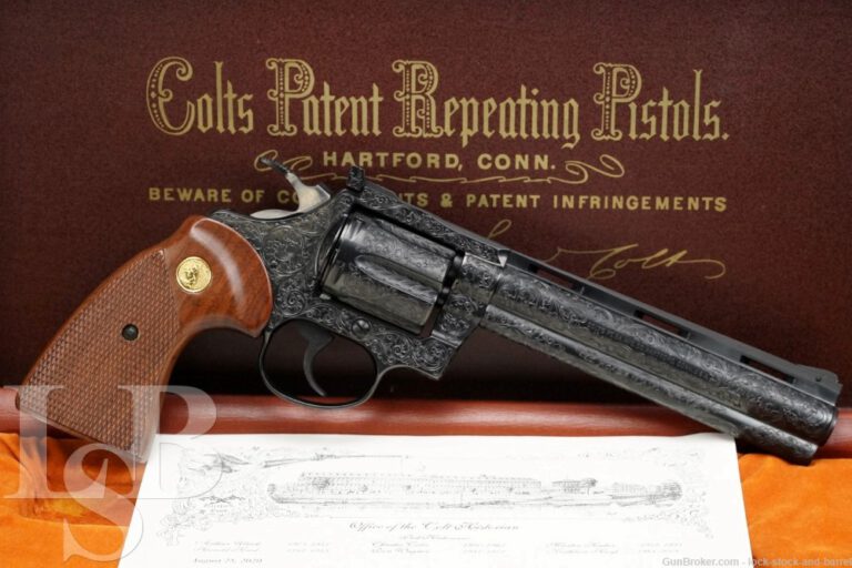 Factory D Engraved Colt Diamondback Model Blue 6″ .22 LR Revolver, 1979 ...