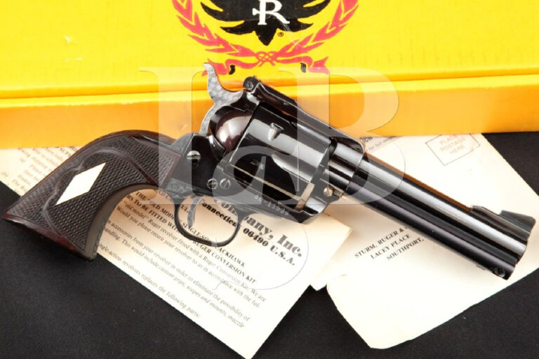 Ruger, Custom 3-Screw Pre-Warning Old Model Blackhawk, Engraved Blue ...