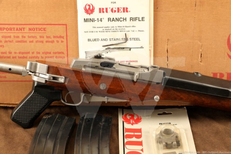 Ruger Mini-14 Ranch Rifle .223 18.5” Semi-Auto Rifle w Box & Folding ...