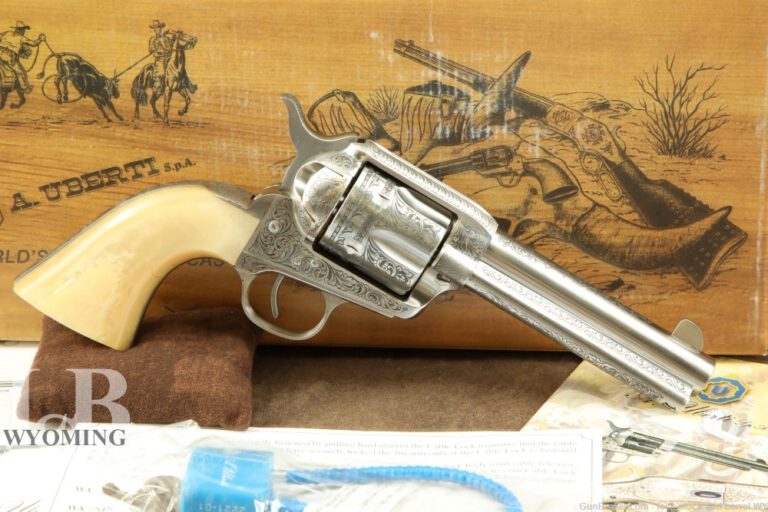 Uberti Cattleman Engraved 1873 SAA .45 Colt 4.75” Stainless Revolver w ...
