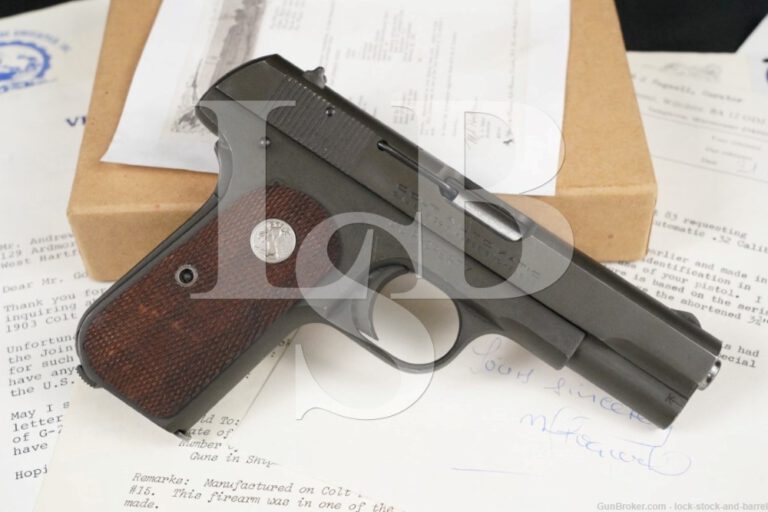 WWII U.S. G2 Military Intelligence Colt .32 ACP Semi-Automatic Pistol ...