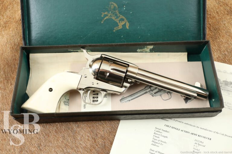 1 of 124 Colt Single Action Army 2nd Gen .44 Spl Nickel Revolver 1962 C ...