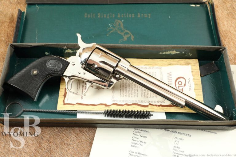 1 of 189 Colt Single Action Army SAA 2nd Gen .45 LC Nickel Revolver ’58 ...